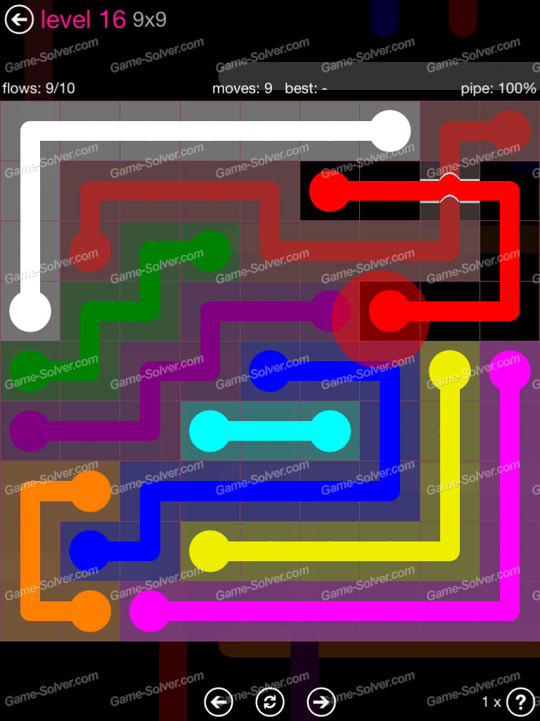 Flow Bridges Classic Pack 2 9x9 Level 16 • Game Solver