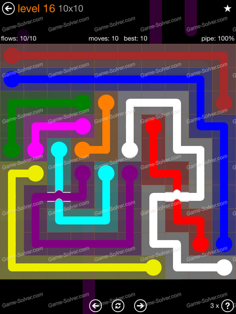 Flow Bridges Jumbo Pack 10x10 Level 16 • Game Solver