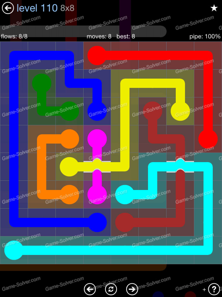 Flow Bridges Rainbow Pack Level 110 • Game Solver