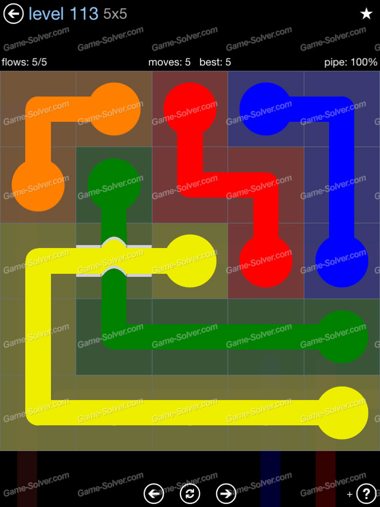 Flow Bridges Rainbow Pack Level 113 • Game Solver