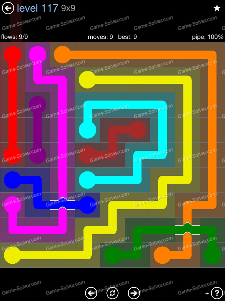 Flow Bridges Rainbow Pack Level 117 • Game Solver