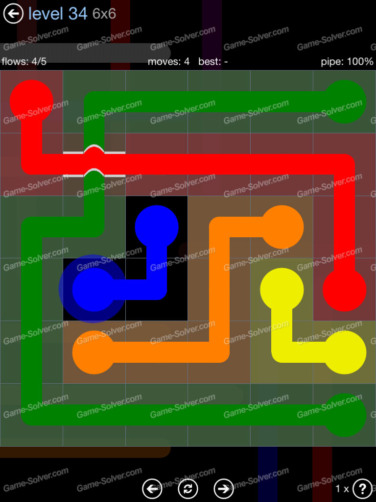 Flow Bridges Rainbow Pack Level 34 • Game Solver