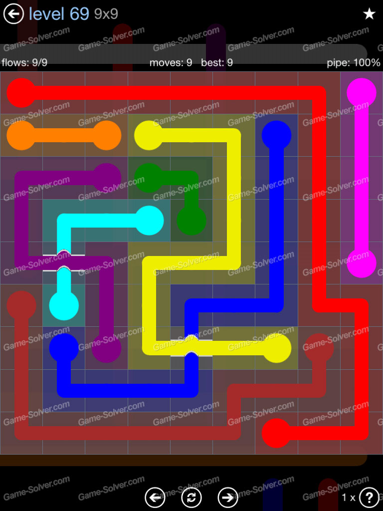 Flow Bridges Rainbow Pack Level 69 • Game Solver