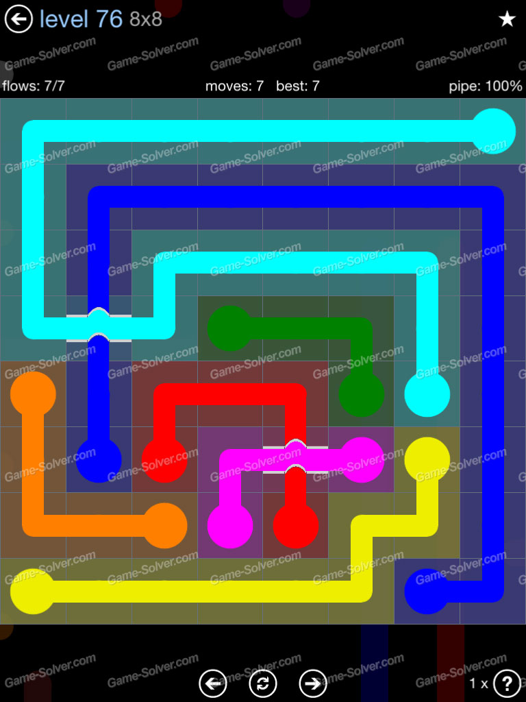 Flow Bridges Rainbow Pack Level 76 • Game Solver