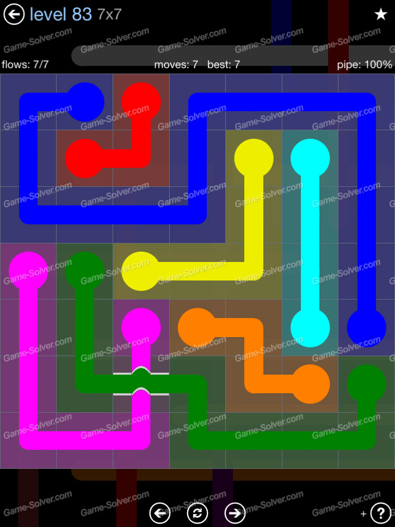Flow Bridges Rainbow Pack Level 83 • Game Solver