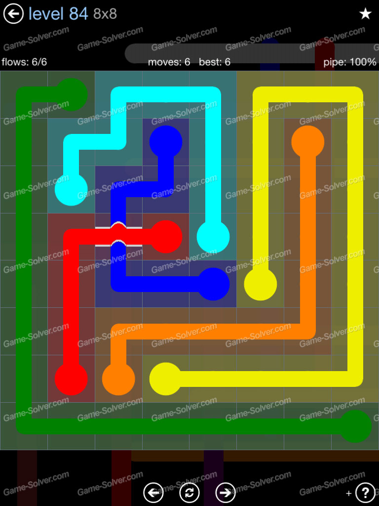 Flow Bridges Rainbow Pack Level 84 • Game Solver