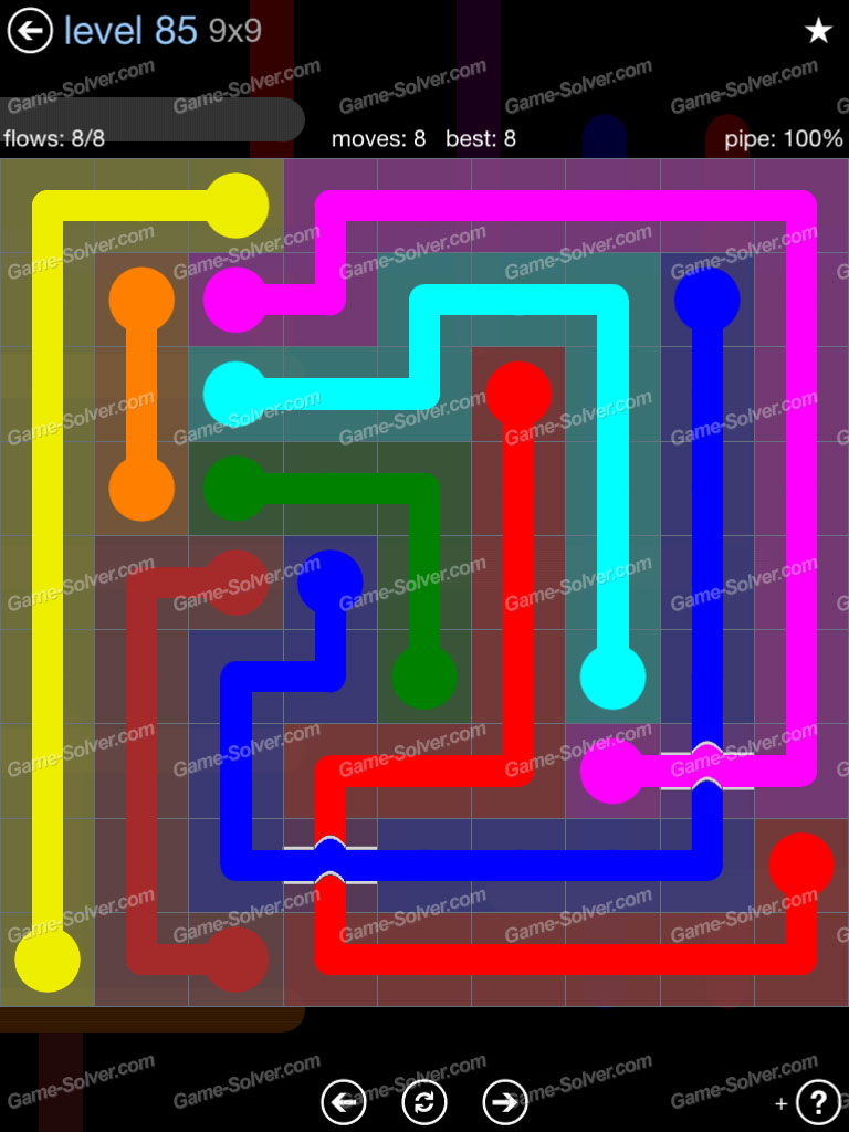 Flow Bridges Rainbow Pack Level 85 • Game Solver