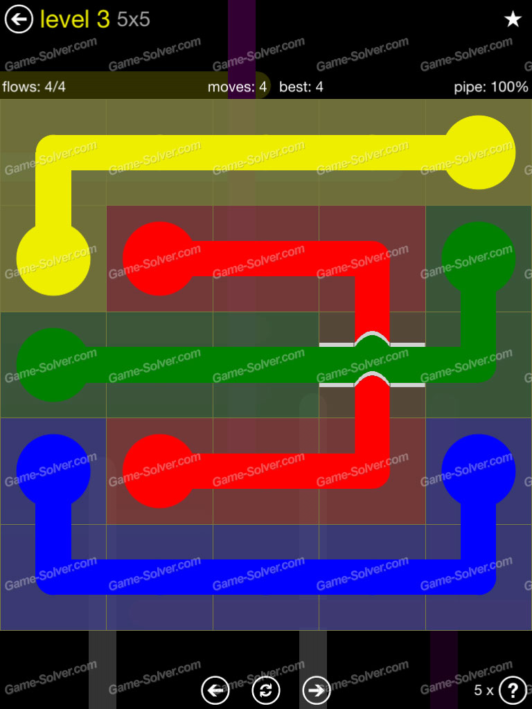 Flow Bridges Starter Pack 5x5 Level 3 • Game Solver