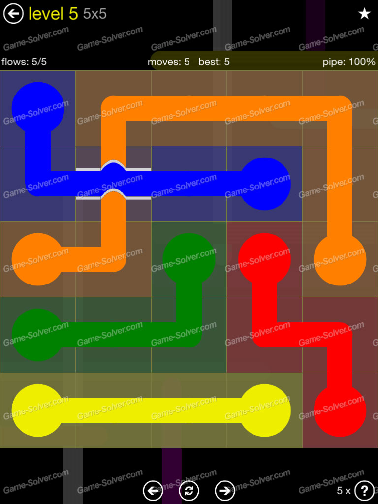 Flow Bridges Starter Pack 5x5 Level 5 • Game Solver