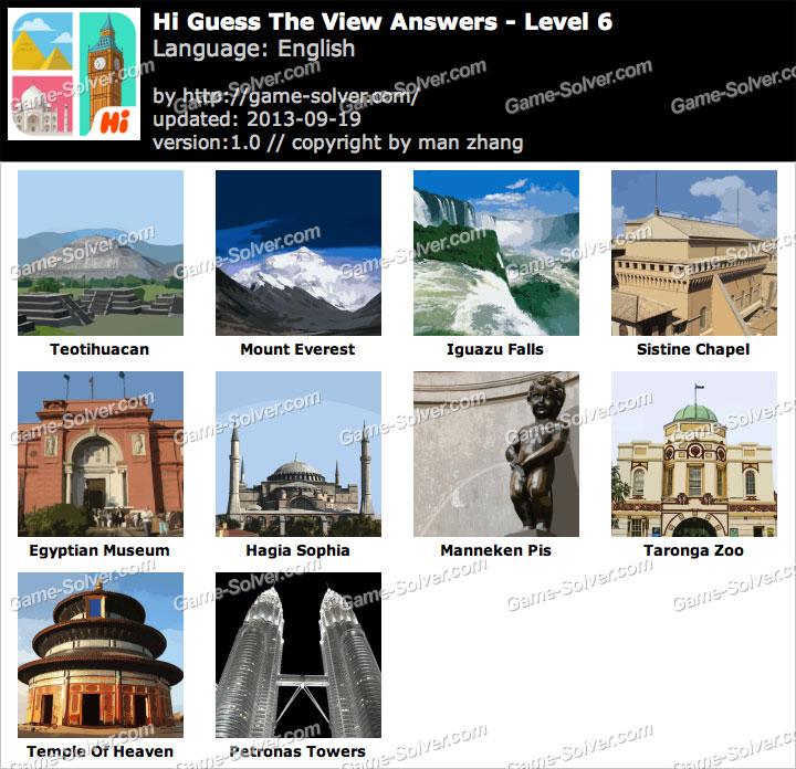Hi Guess the View Level 6 • Game Solver