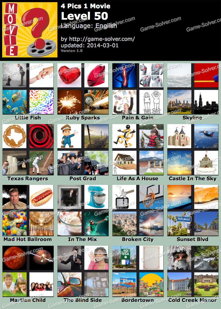 4 Pics 1 Movie Level 50 • Game Solver