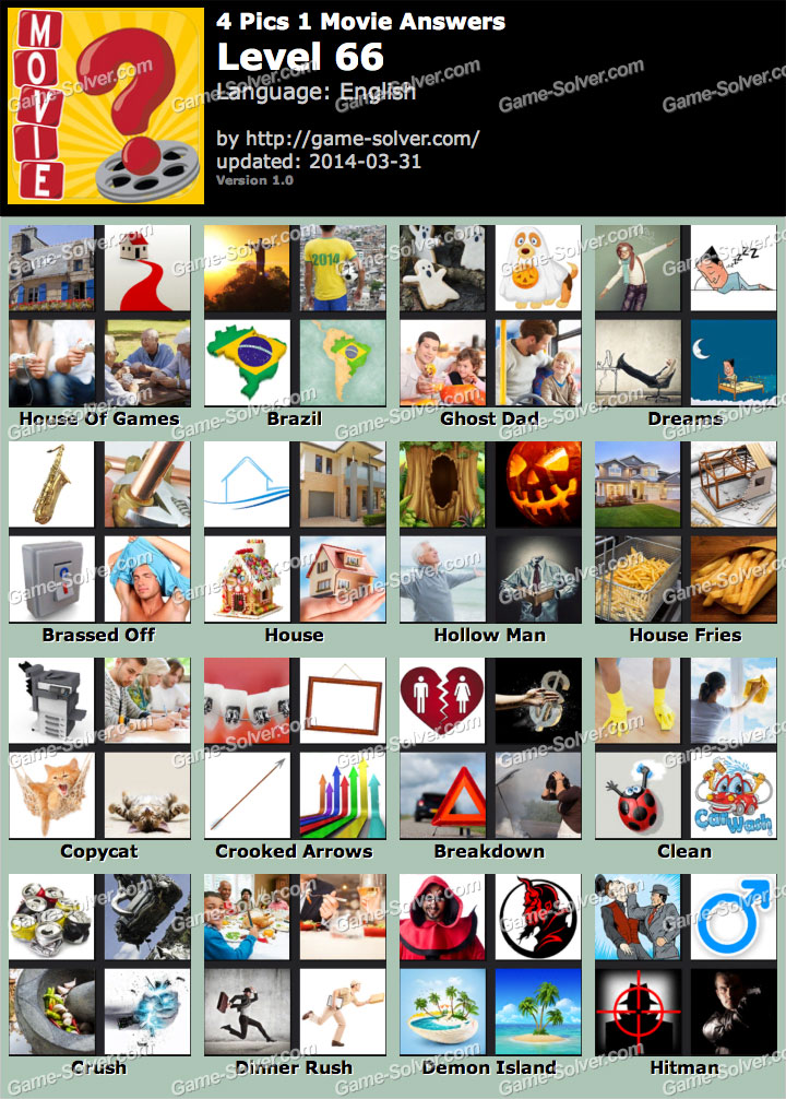 4 Pics 1 Movie Level 66 • Game Solver