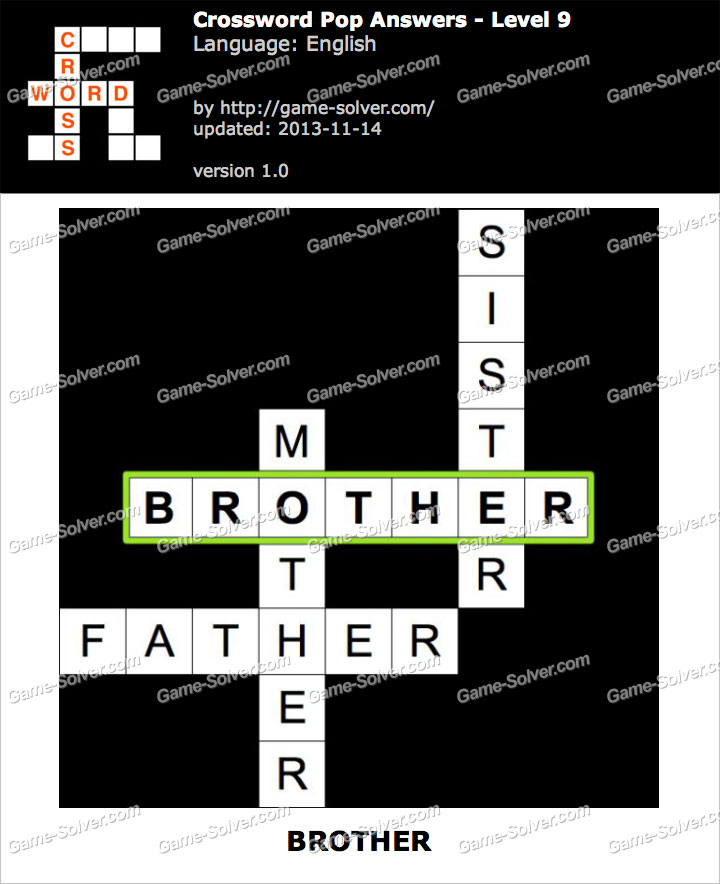 Crossword Pop Level 9 • Game Solver