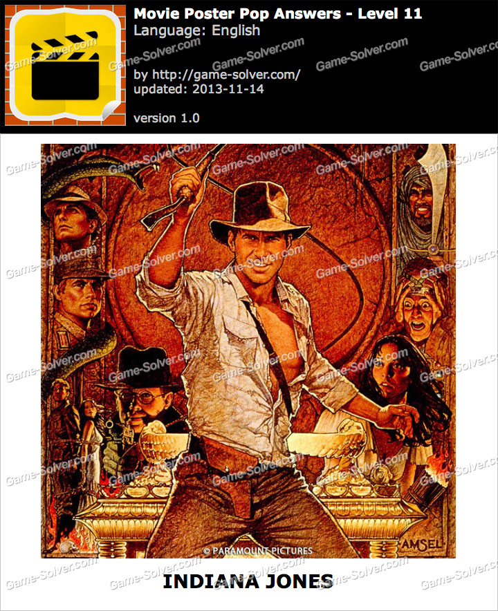 Movie Poster Pop Level 11 • Game Solver