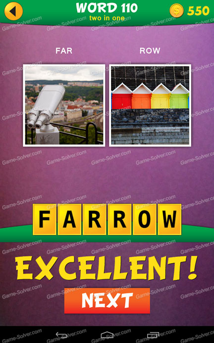 Two In One Word 110 • Game Solver