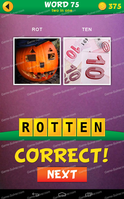 Two In One Word 75 - Game Solver