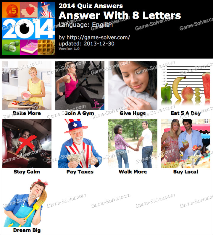 2014 Quiz 8 Letters • Game Solver