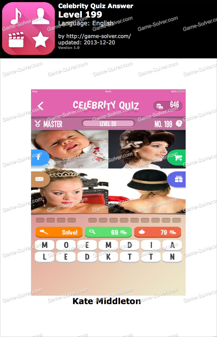 Celebrity Quiz Level 199 • Game Solver