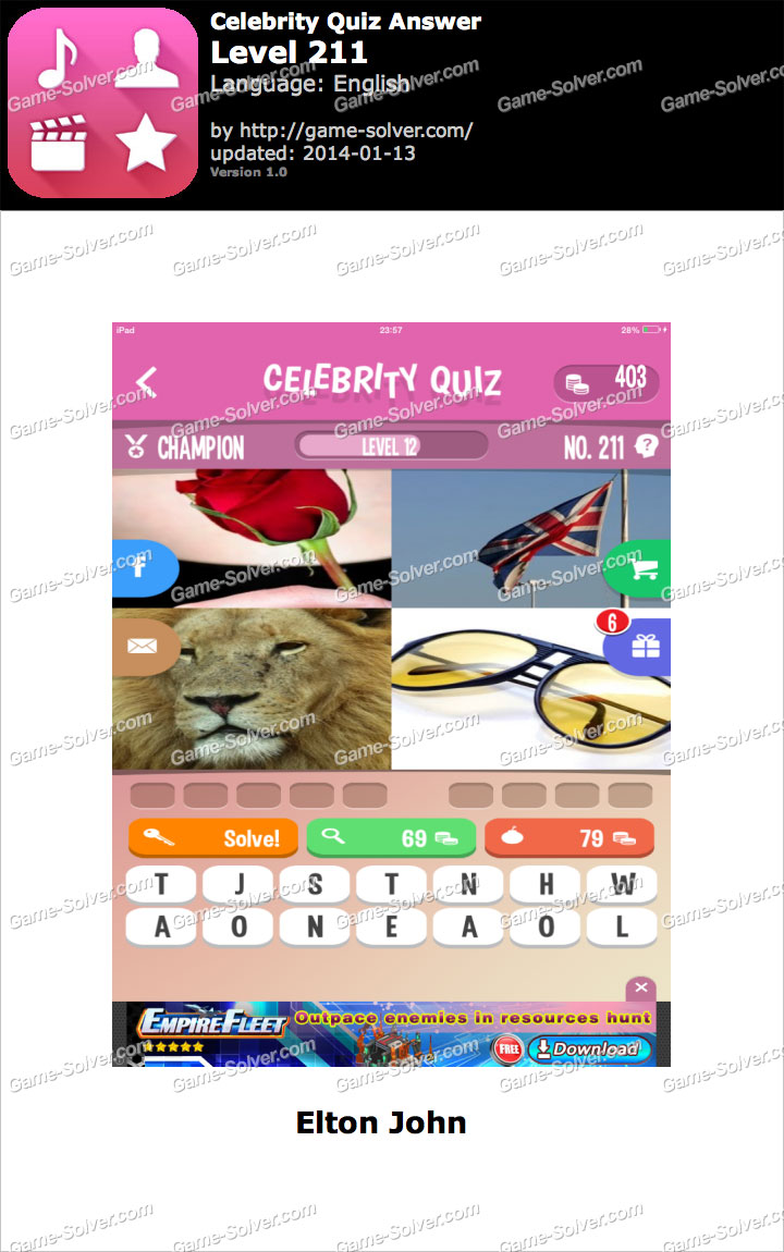 Celebrity Quiz Level 211 • Game Solver