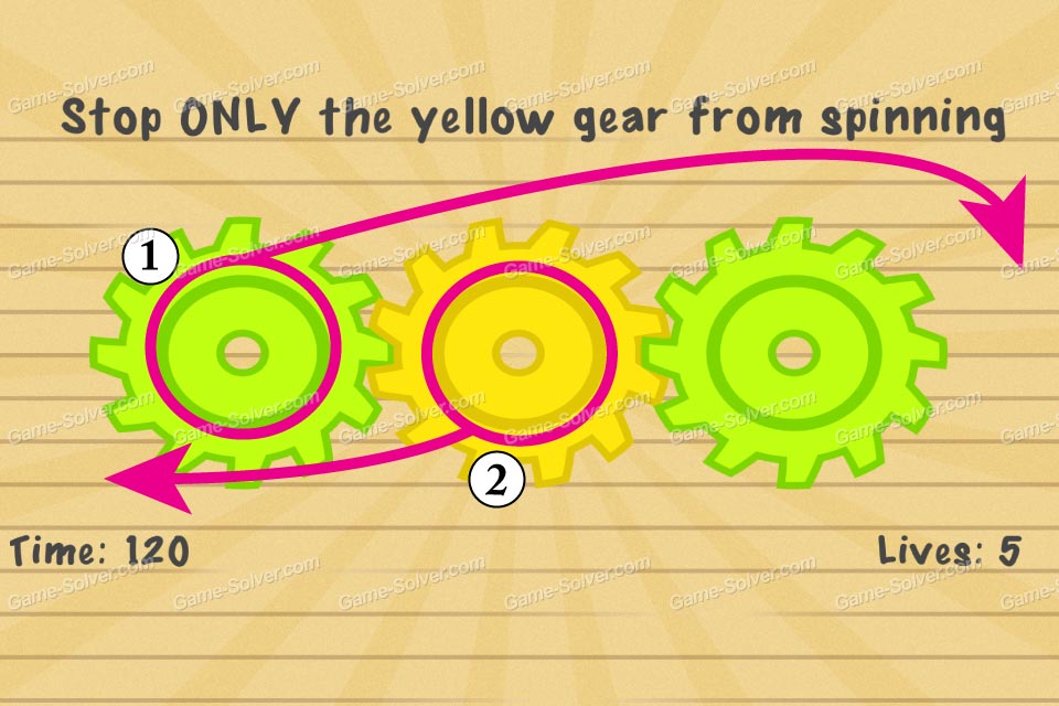 Impossible Test 2 Stop ONLY the yellow gear from spinning • Game Solver