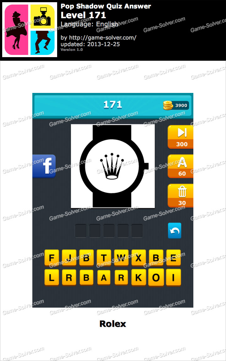 Pop Shadow Quiz Level 171 • Game Solver