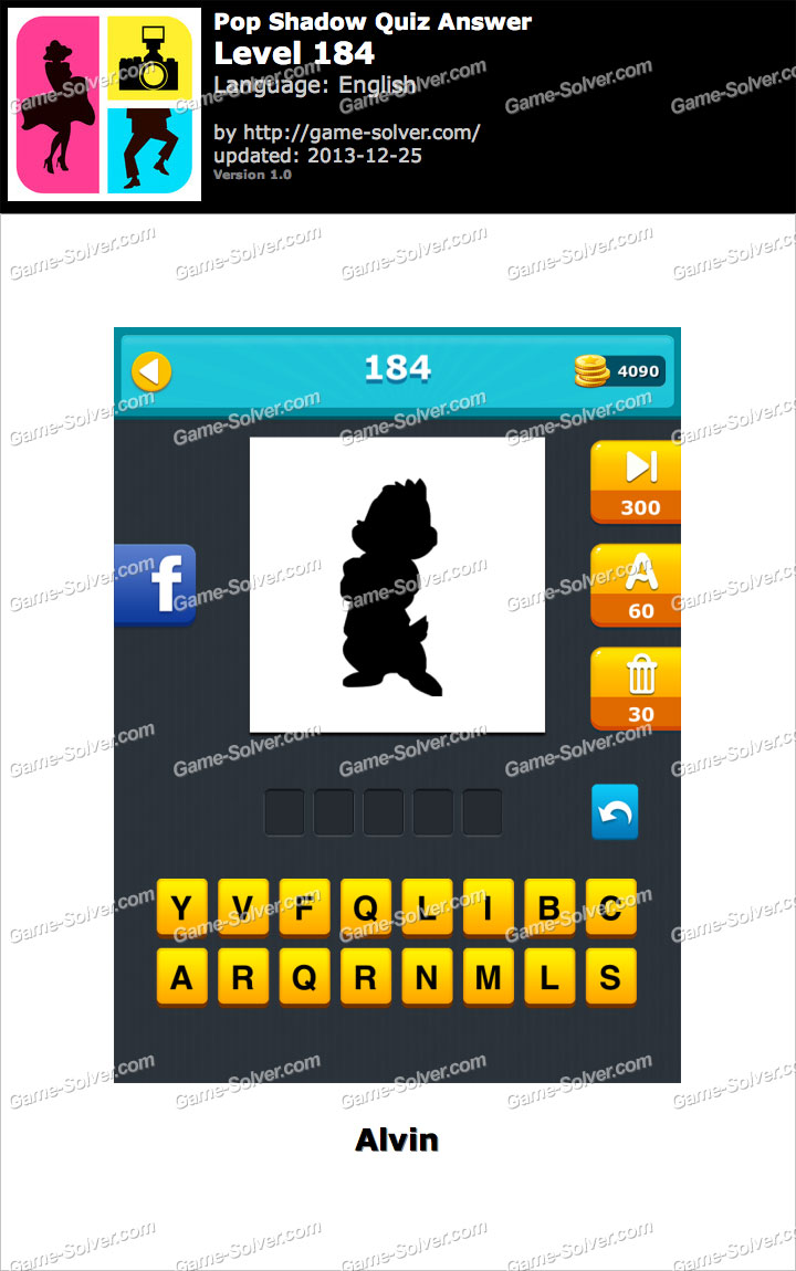 Pop Shadow Quiz Level 184 • Game Solver