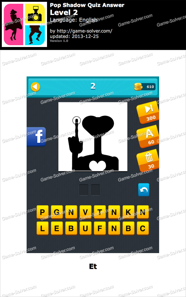 Pop Shadow Quiz Level 2 • Game Solver