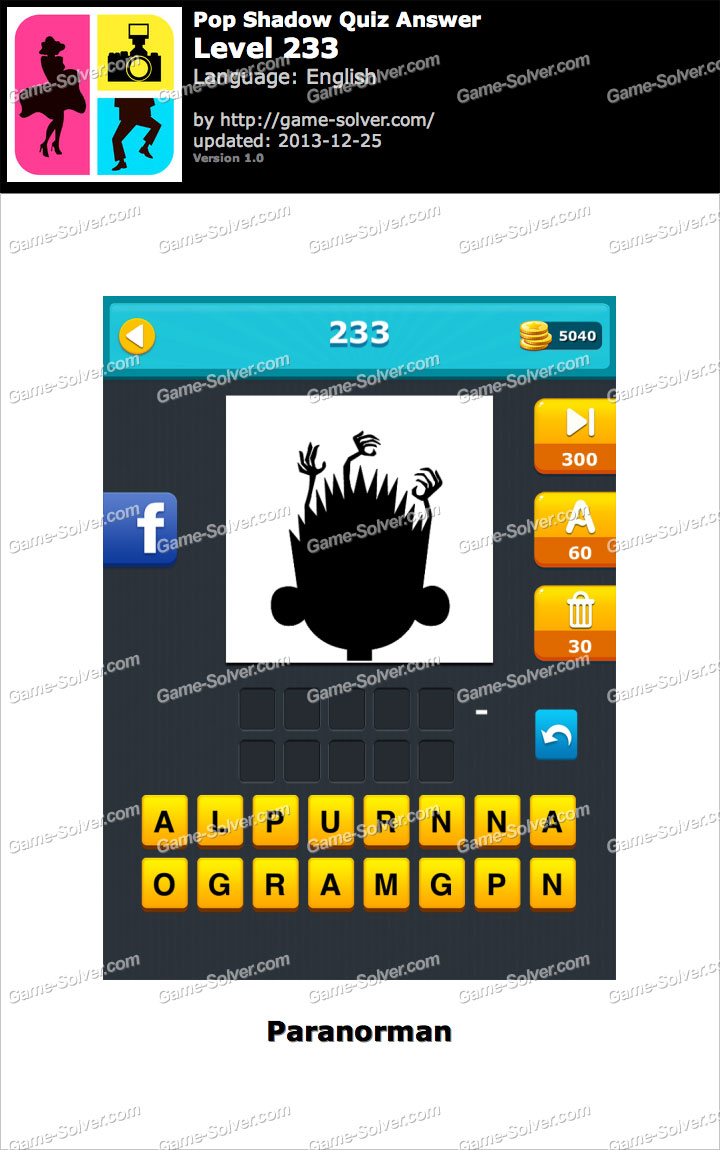 Pop Shadow Quiz Level 233 • Game Solver