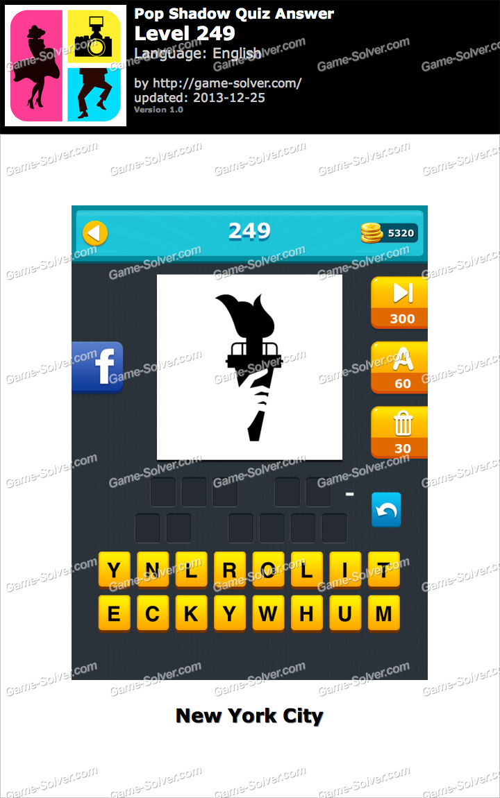 Pop Shadow Quiz Level 249 • Game Solver