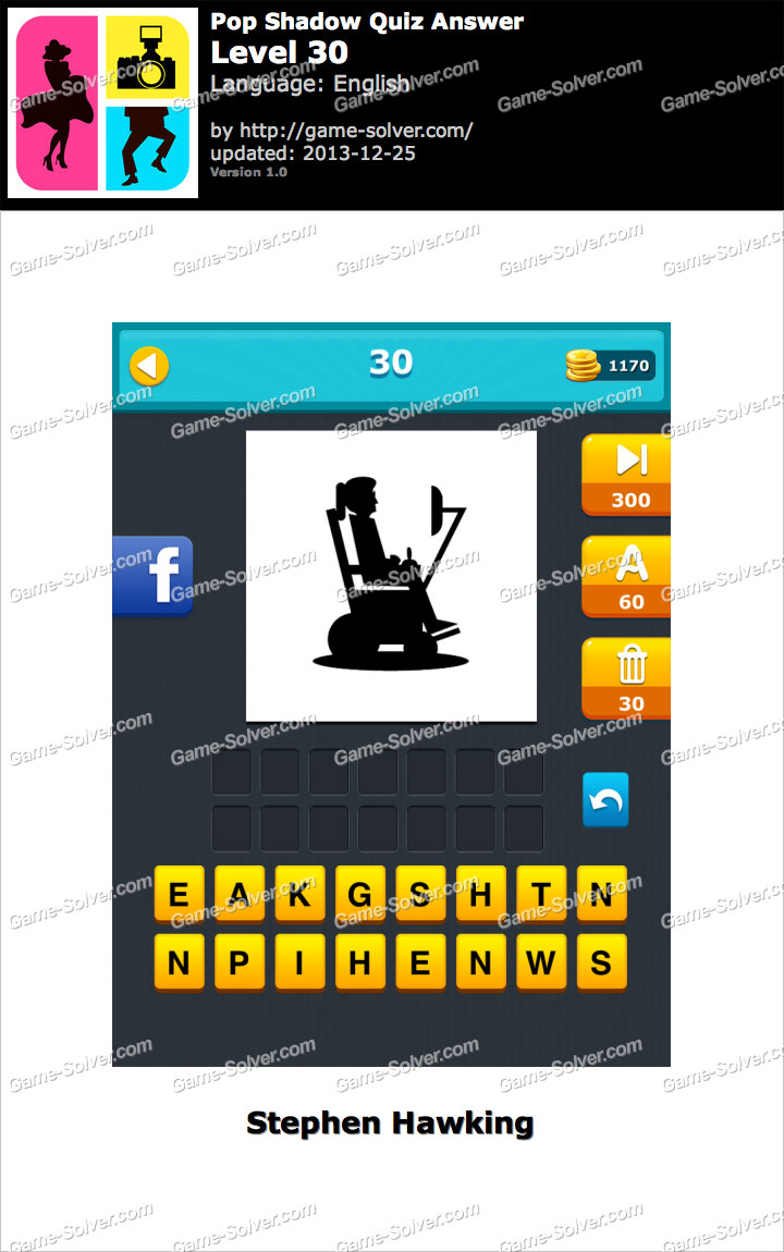 Pop Shadow Quiz Level 30 • Game Solver