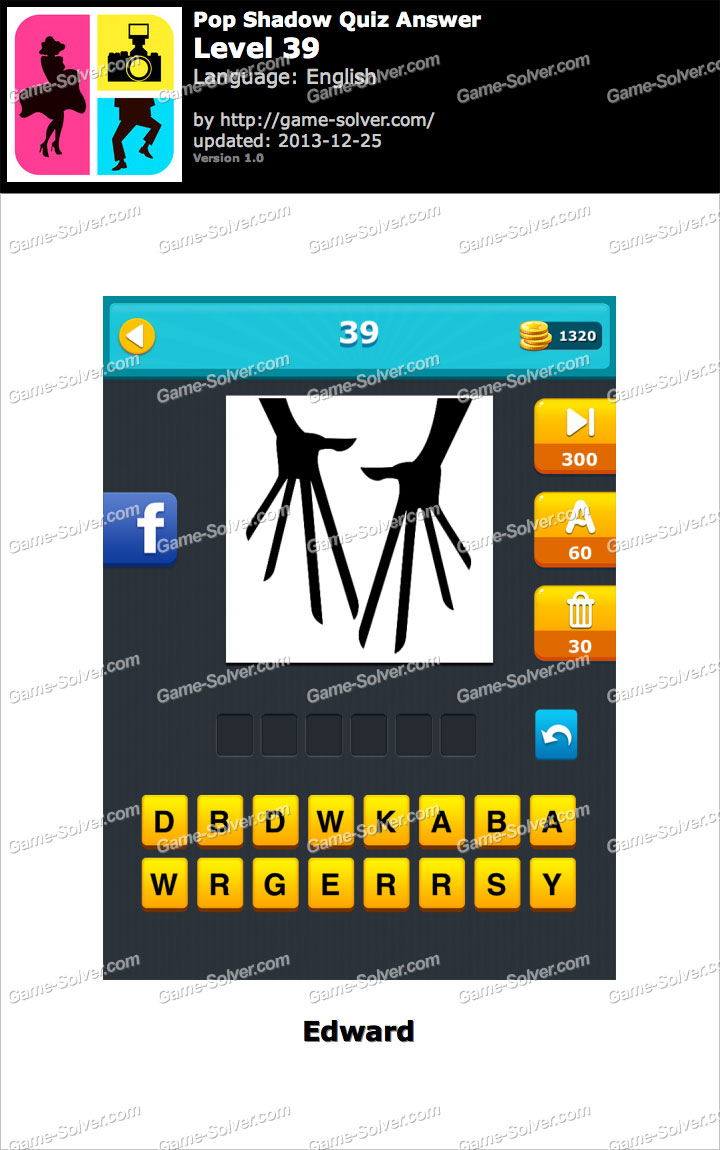 Pop Shadow Quiz Level 39 • Game Solver