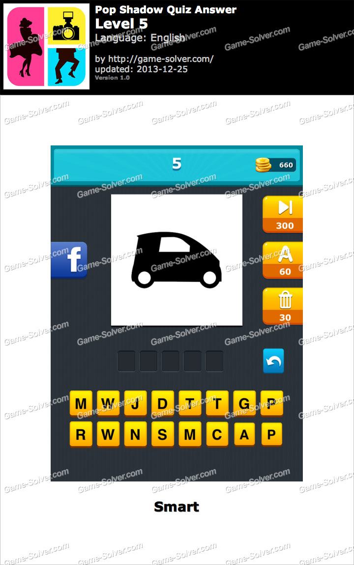 Pop Shadow Quiz Level 5 • Game Solver