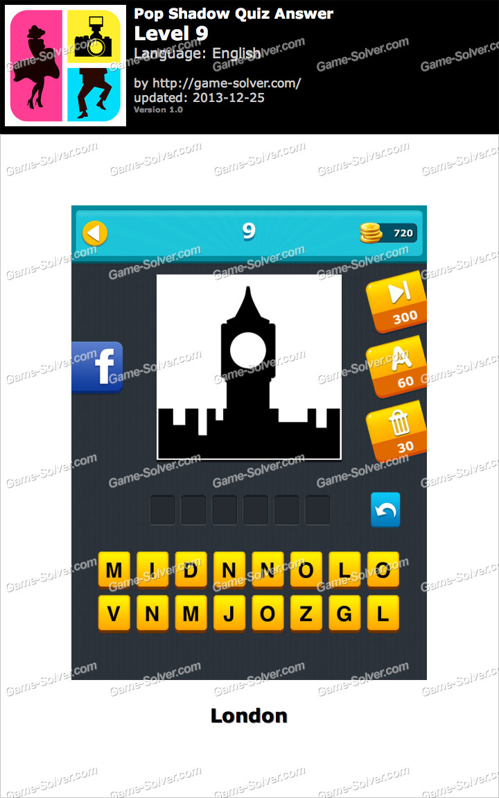 Pop Shadow Quiz Level 9 • Game Solver