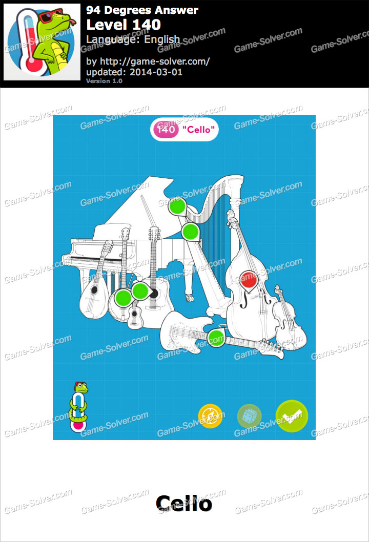 94 Degrees Level 140 • Game Solver