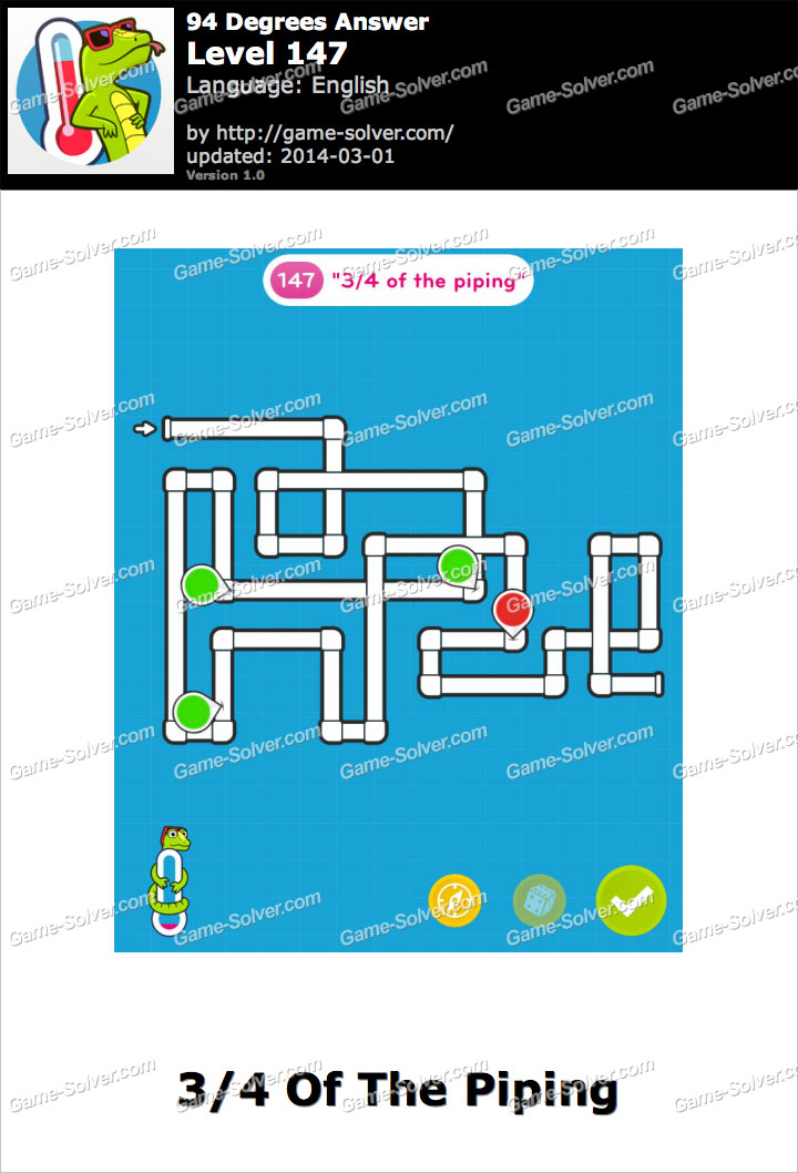 94 Degrees Level 147 • Game Solver