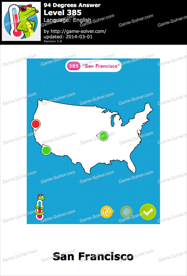 94 Degrees Level 385 • Game Solver