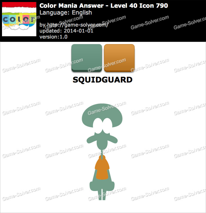 Colormania Level 40 Icon 790 SQUIDGUARD • Game Solver