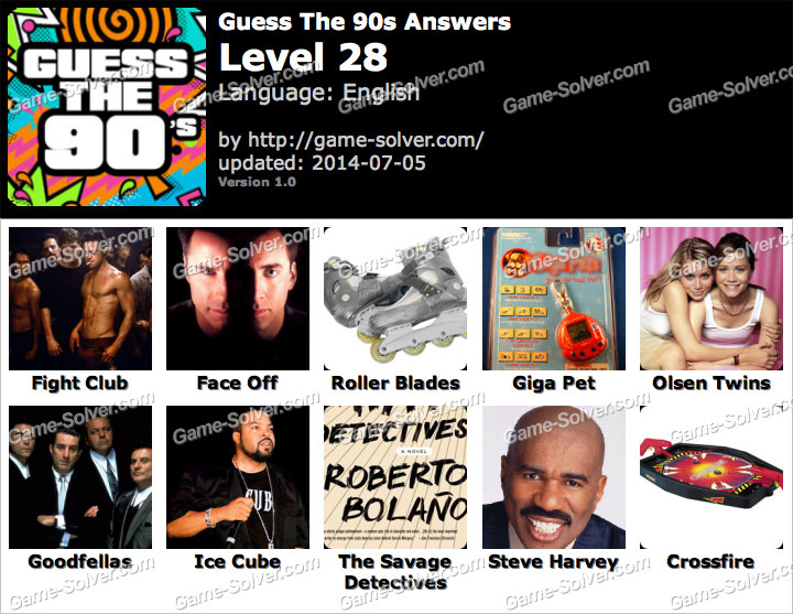 Guess The 90s Level 28 • Game Solver