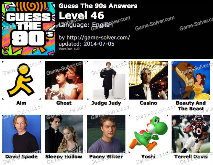 Guess The 90s Level 46 • Game Solver