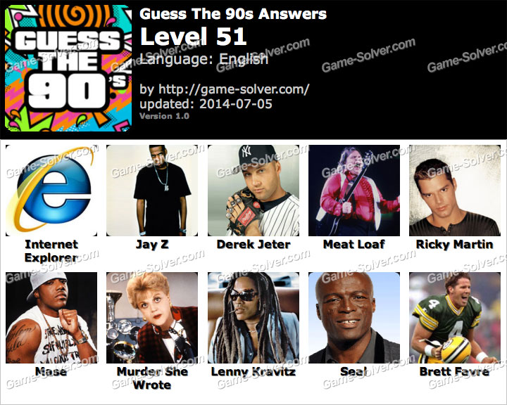 Guess The 90s Level 51 • Game Solver