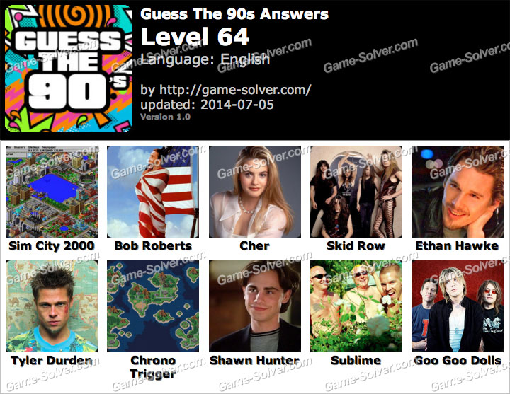 Guess The 90s Level 64 • Game Solver
