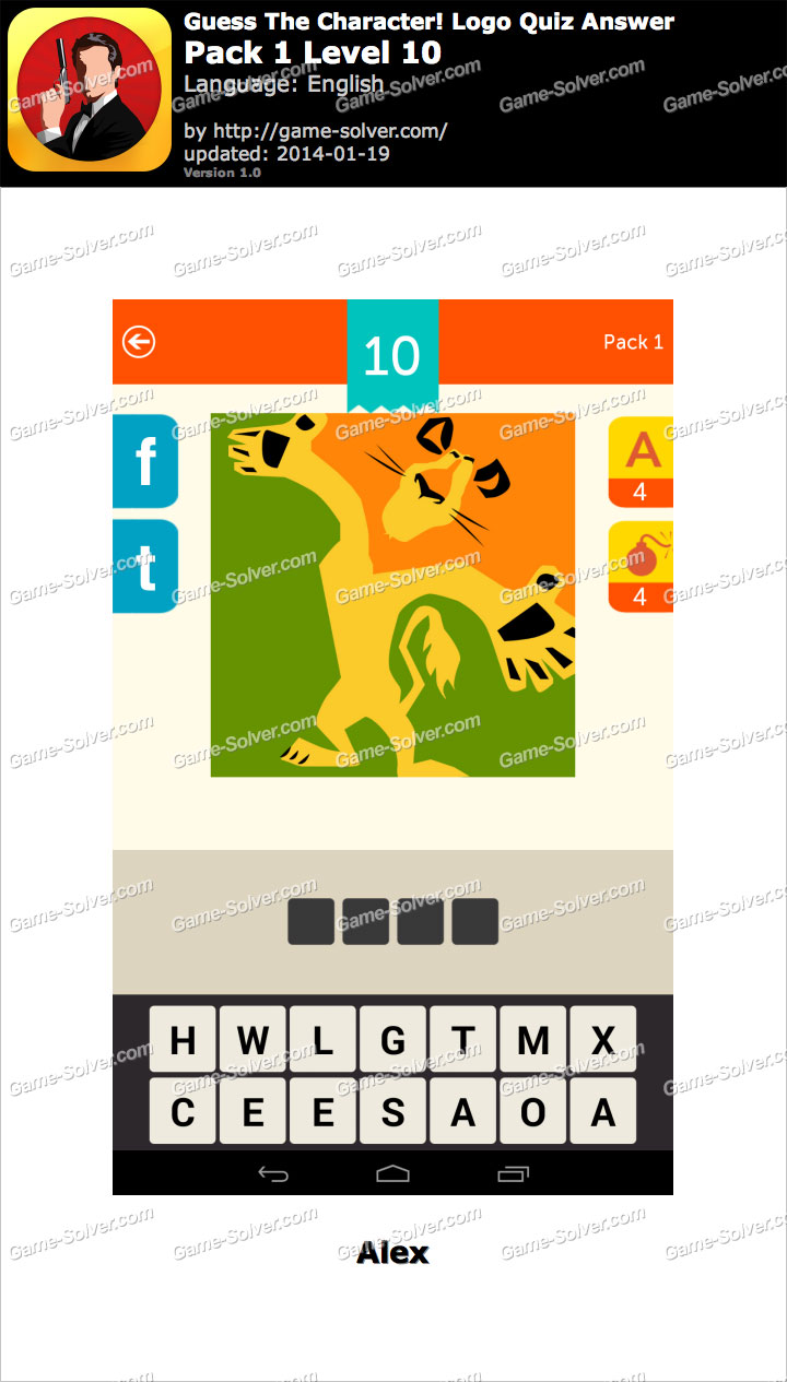 Guess The Character Logo Quiz Pack 1 Level 10 • Game Solver