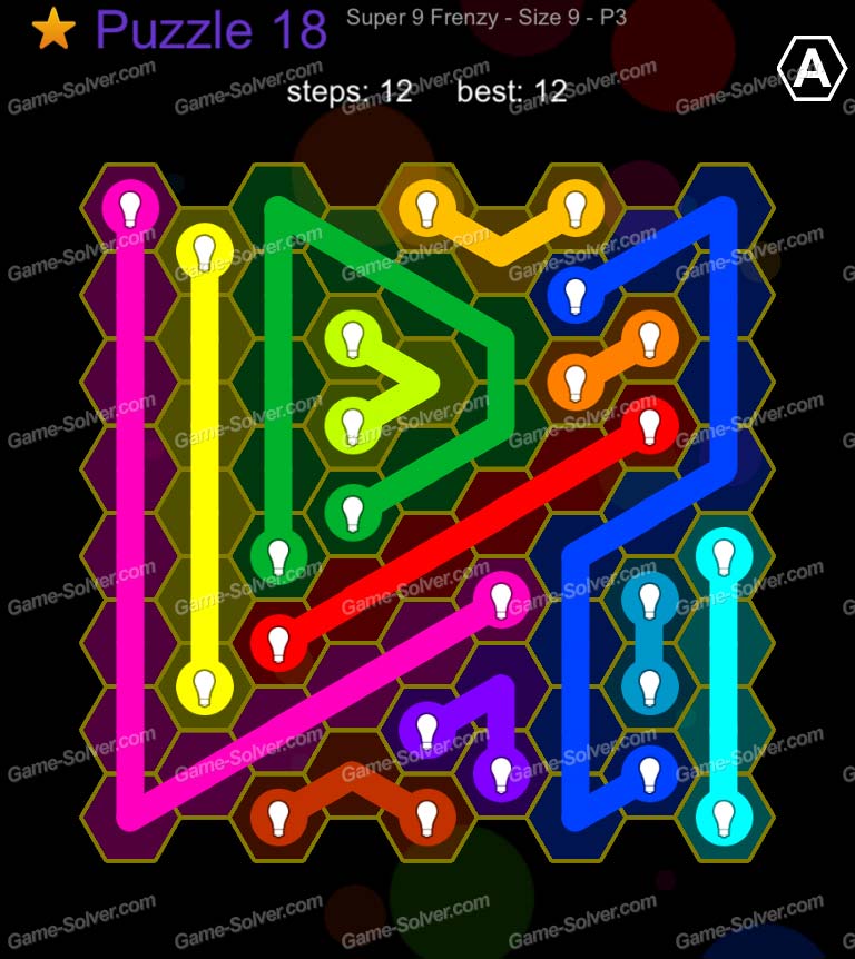 Hexic Flow Super 9 Frenzy P 3 Puzzle 18 • Game Solver