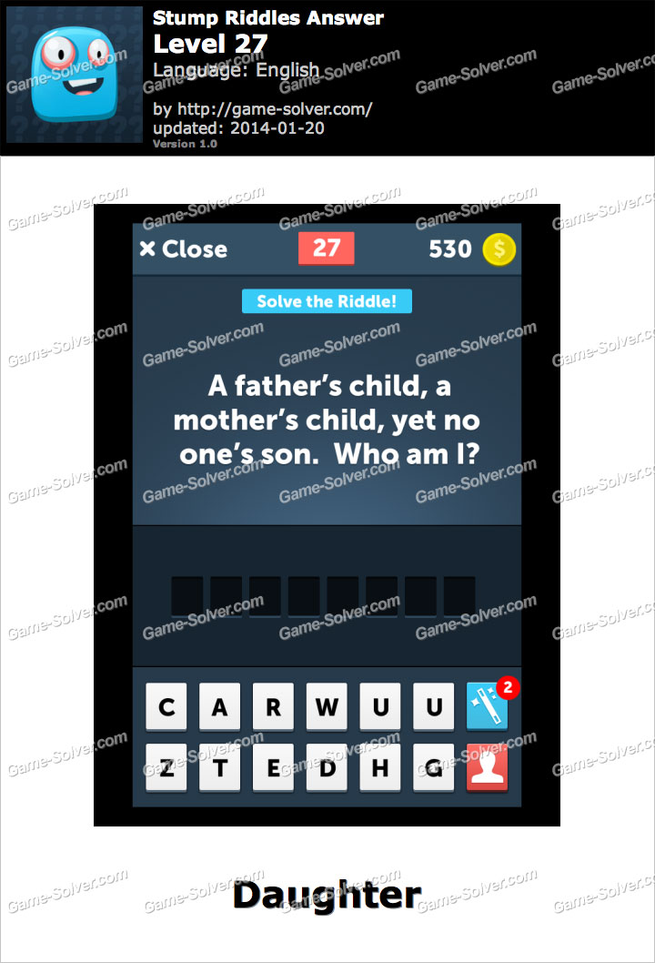 Stump Riddles Level 27 • Game Solver