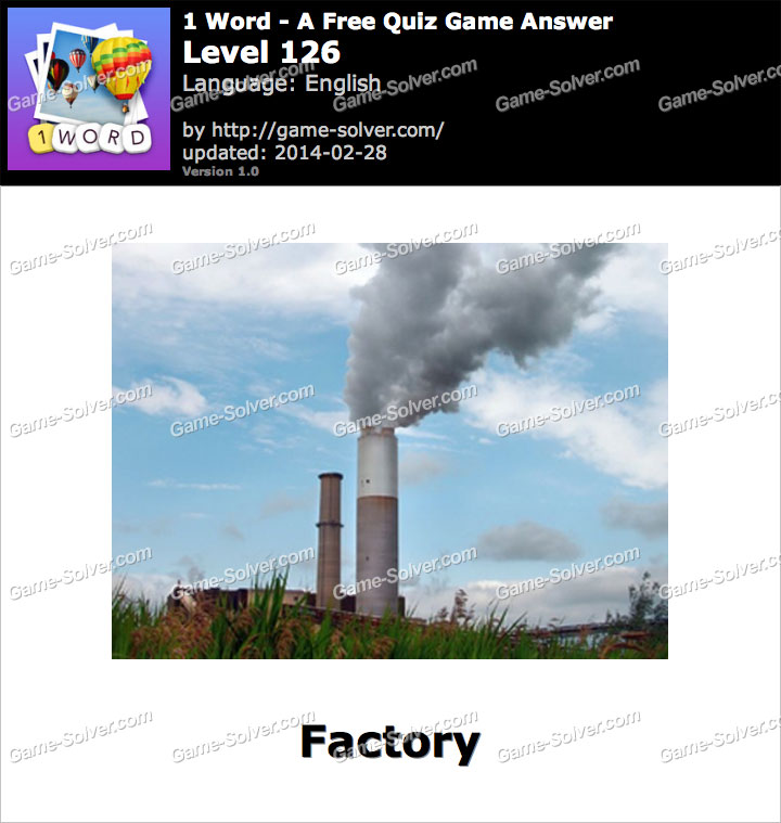 1 Word A Free Quiz Game Level 126 • Game Solver