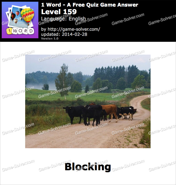 1 Word A Free Quiz Game Level 159 • Game Solver