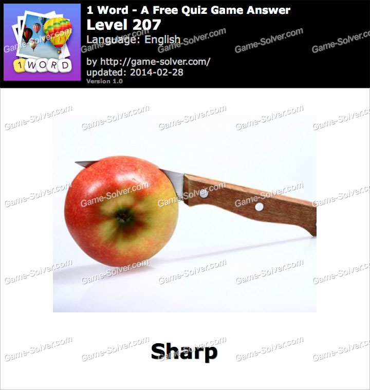 1 Word A Free Quiz Game Level 207 • Game Solver