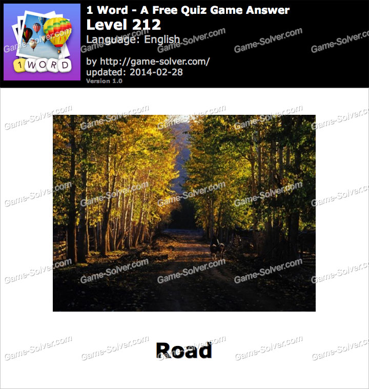 1 Word A Free Quiz Game Level 212 • Game Solver