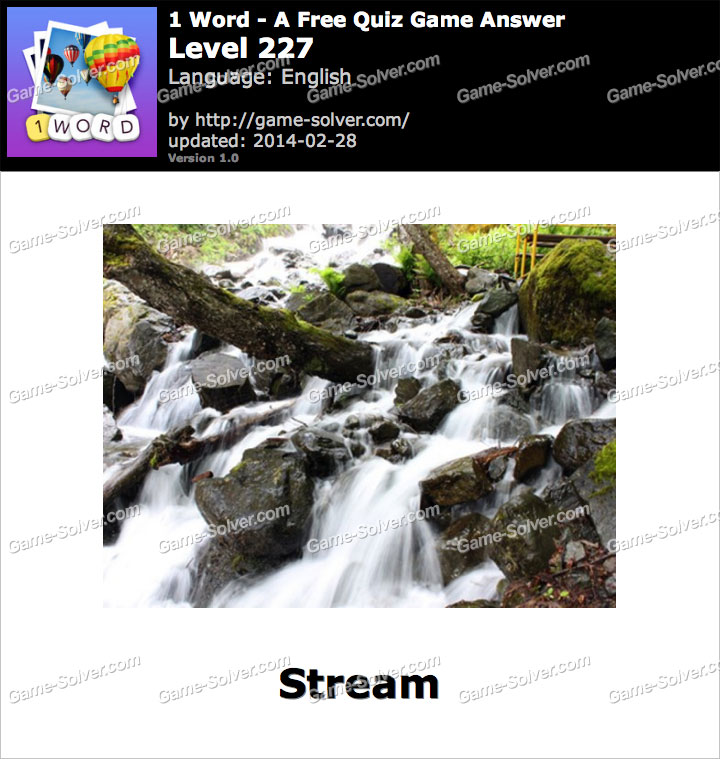 1 Word A Free Quiz Game Level 227 • Game Solver