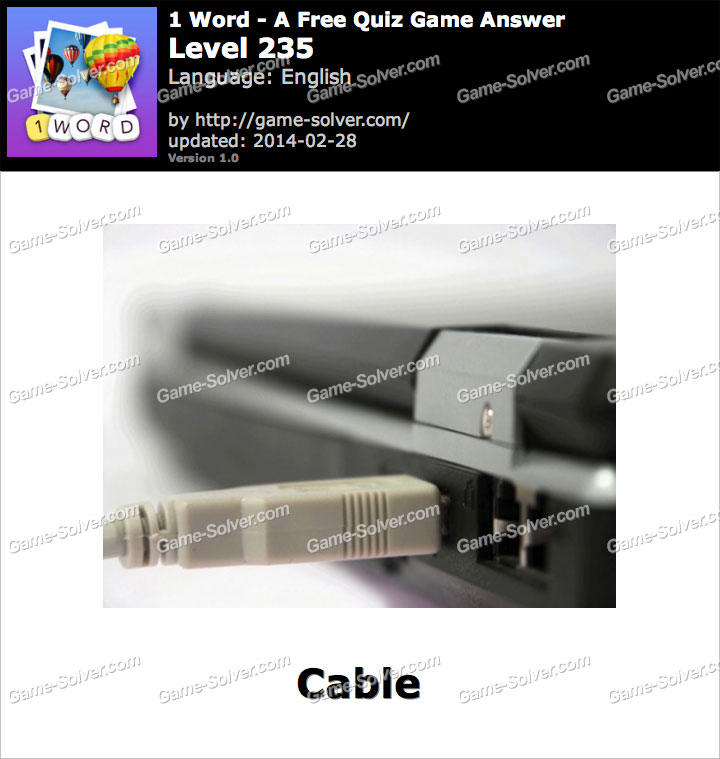 1 Word A Free Quiz Game Level 235 • Game Solver